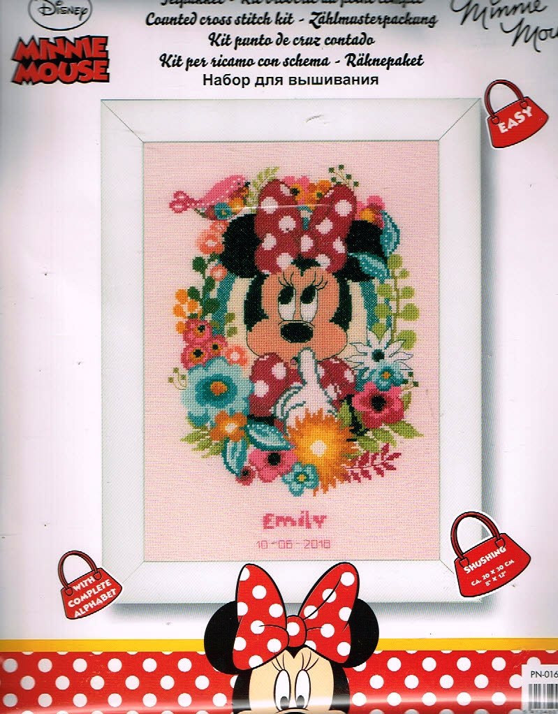 MINNIE MOUSE BORDUURPAKKET GEBOORTE, EMILY | Tine's Hobby Techniek